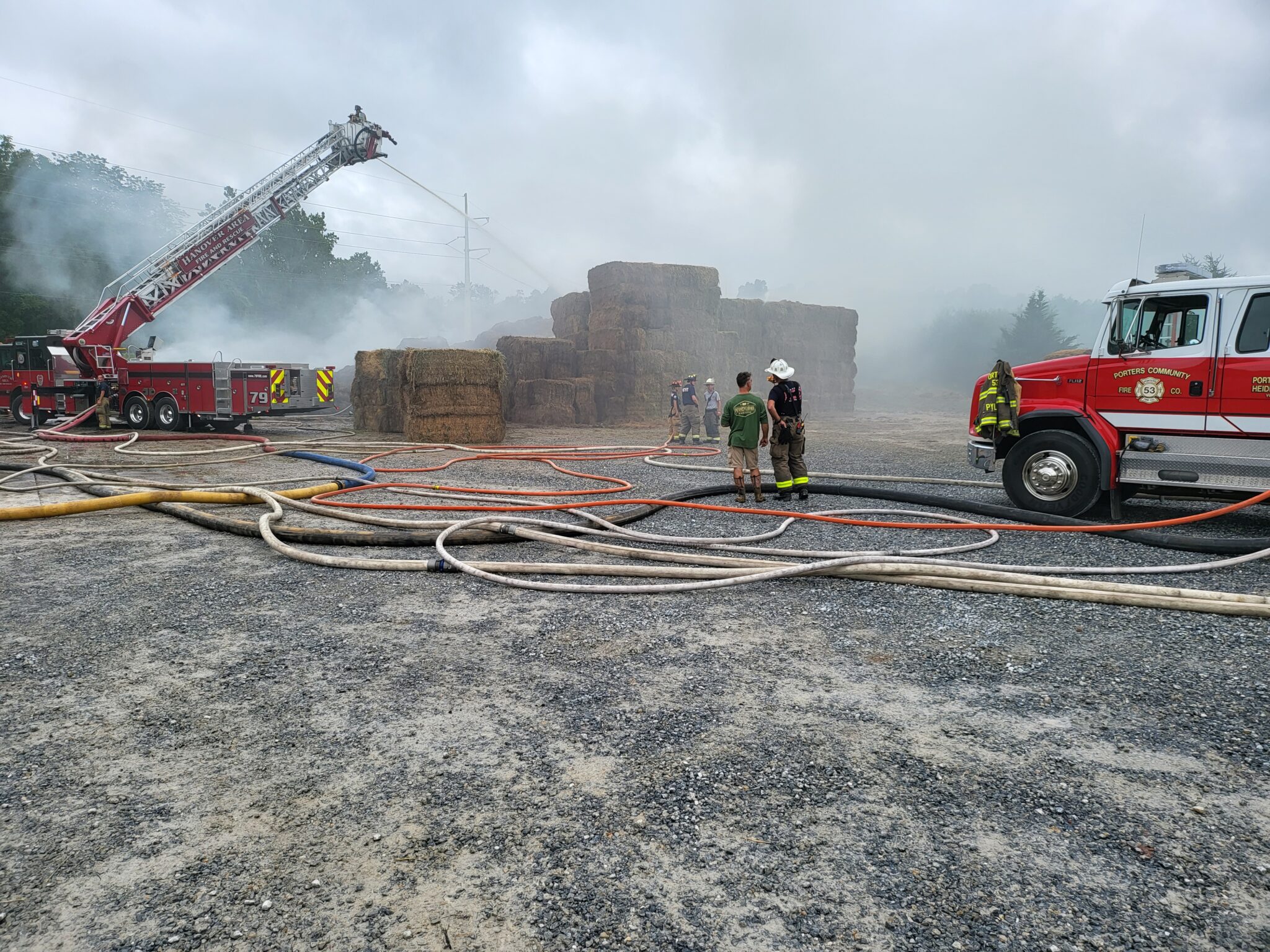 First Due Hay Stack Fire - Porters Fire Company